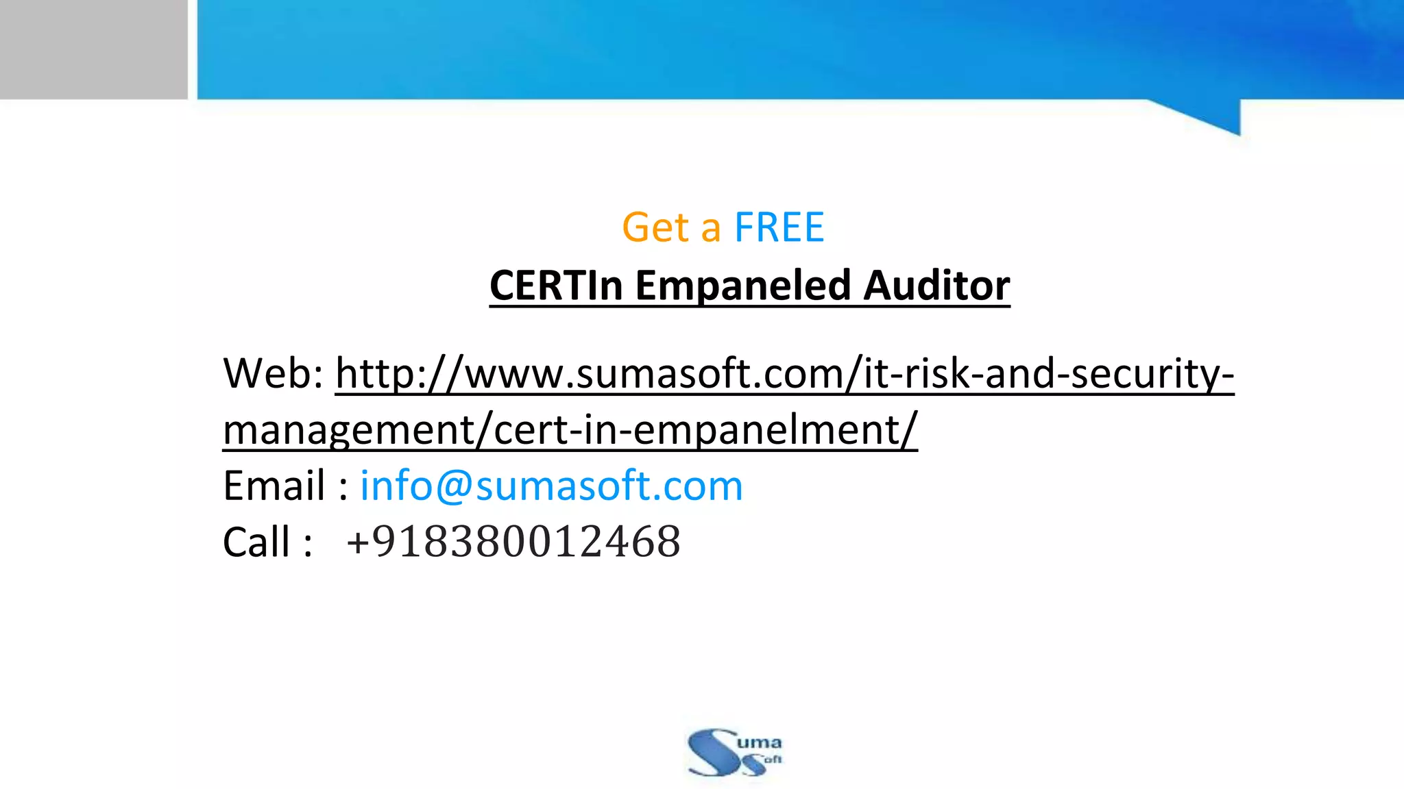 CERTIn Empaneled Auditor | PPTX