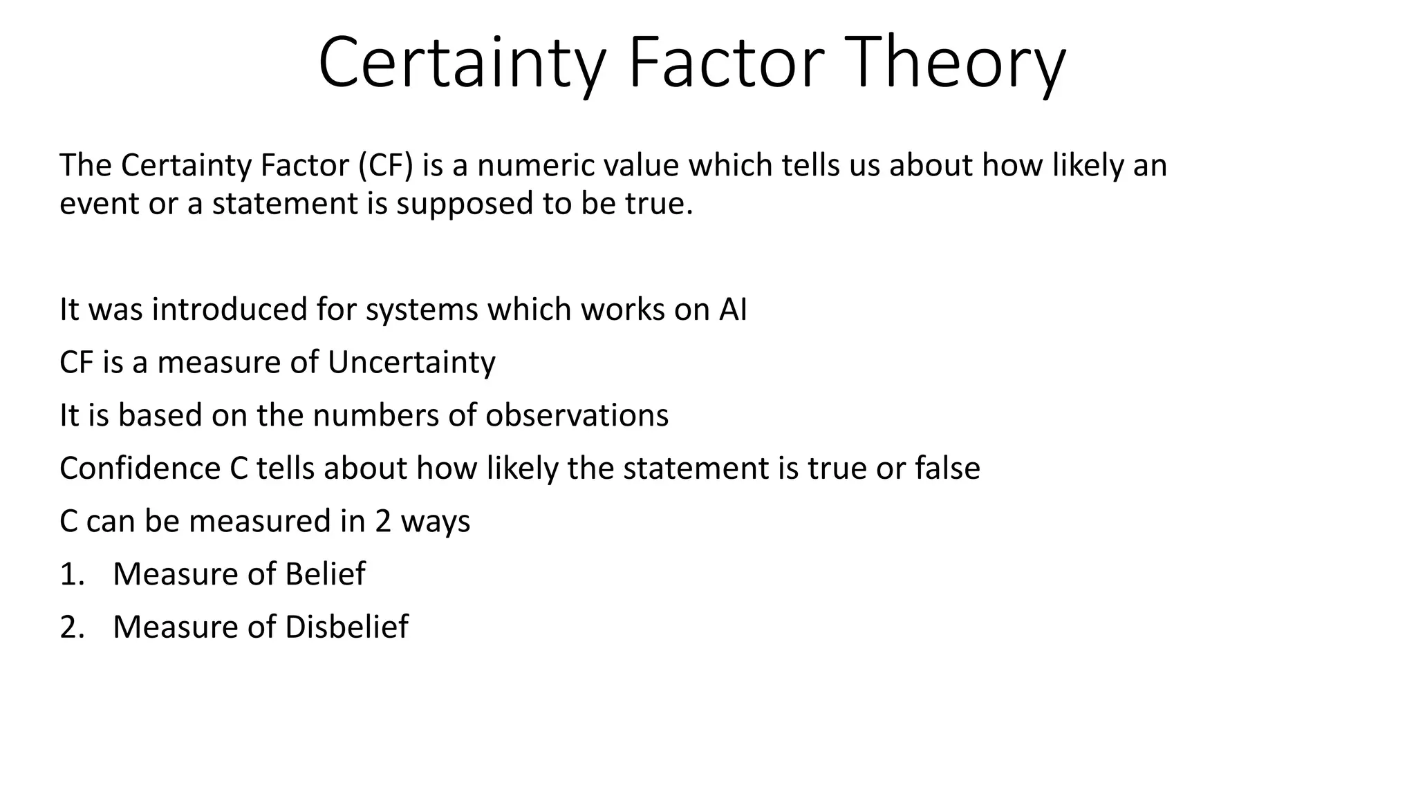 Certinity Factor and Dempster-shafer theory .pptx