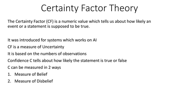 Certinity Factor and Dempster-shafer theory .pptx