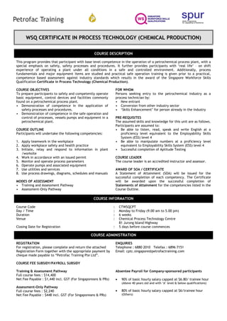 Certificate in Chemical Process Technology | PDF