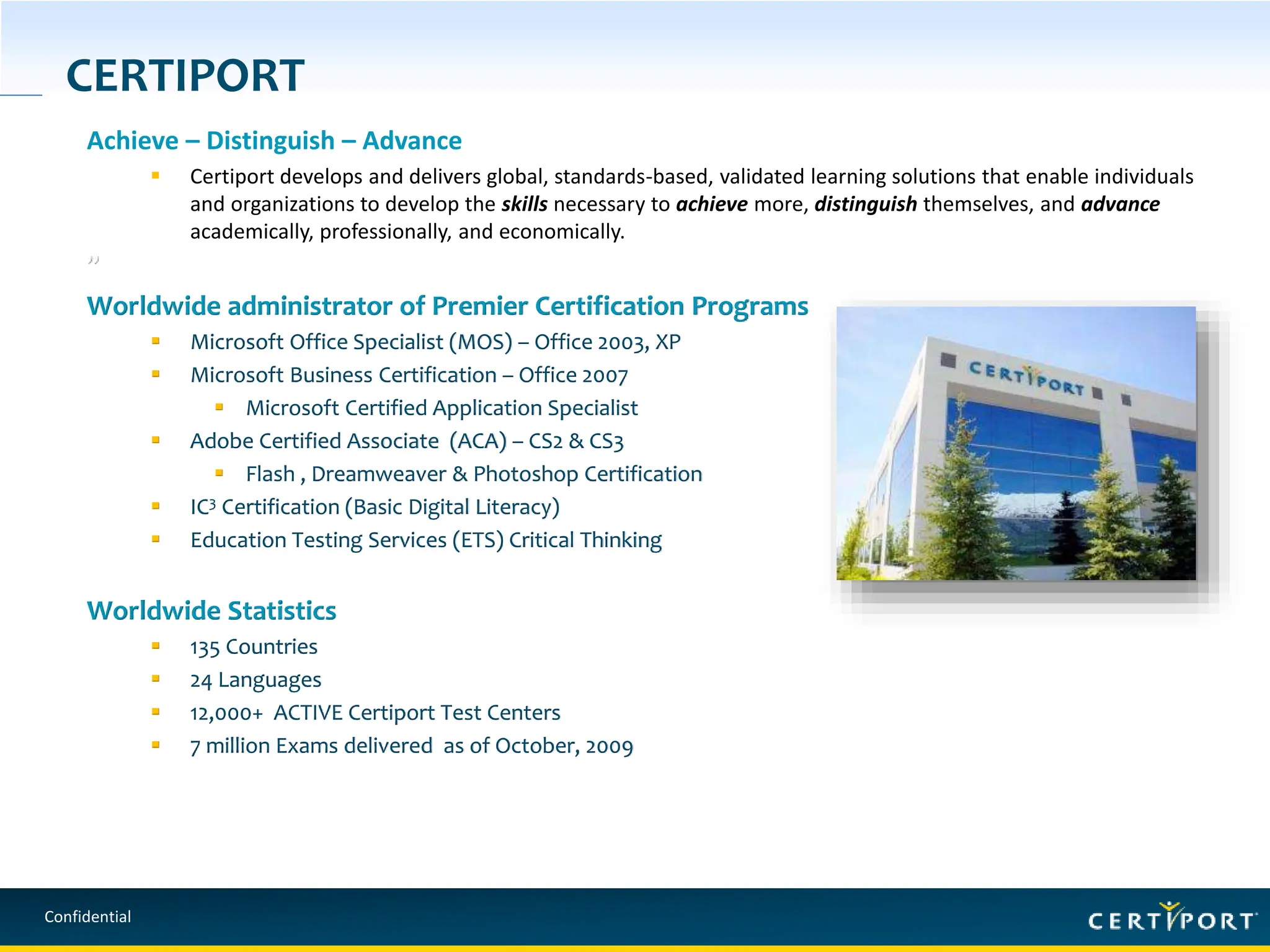 Certiport certification and partners slides | PPTX