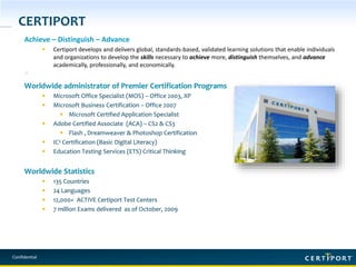 Certiport certification and partners slides | PPTX