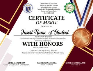 Certificates for Year-End Rites Secondary | PDF