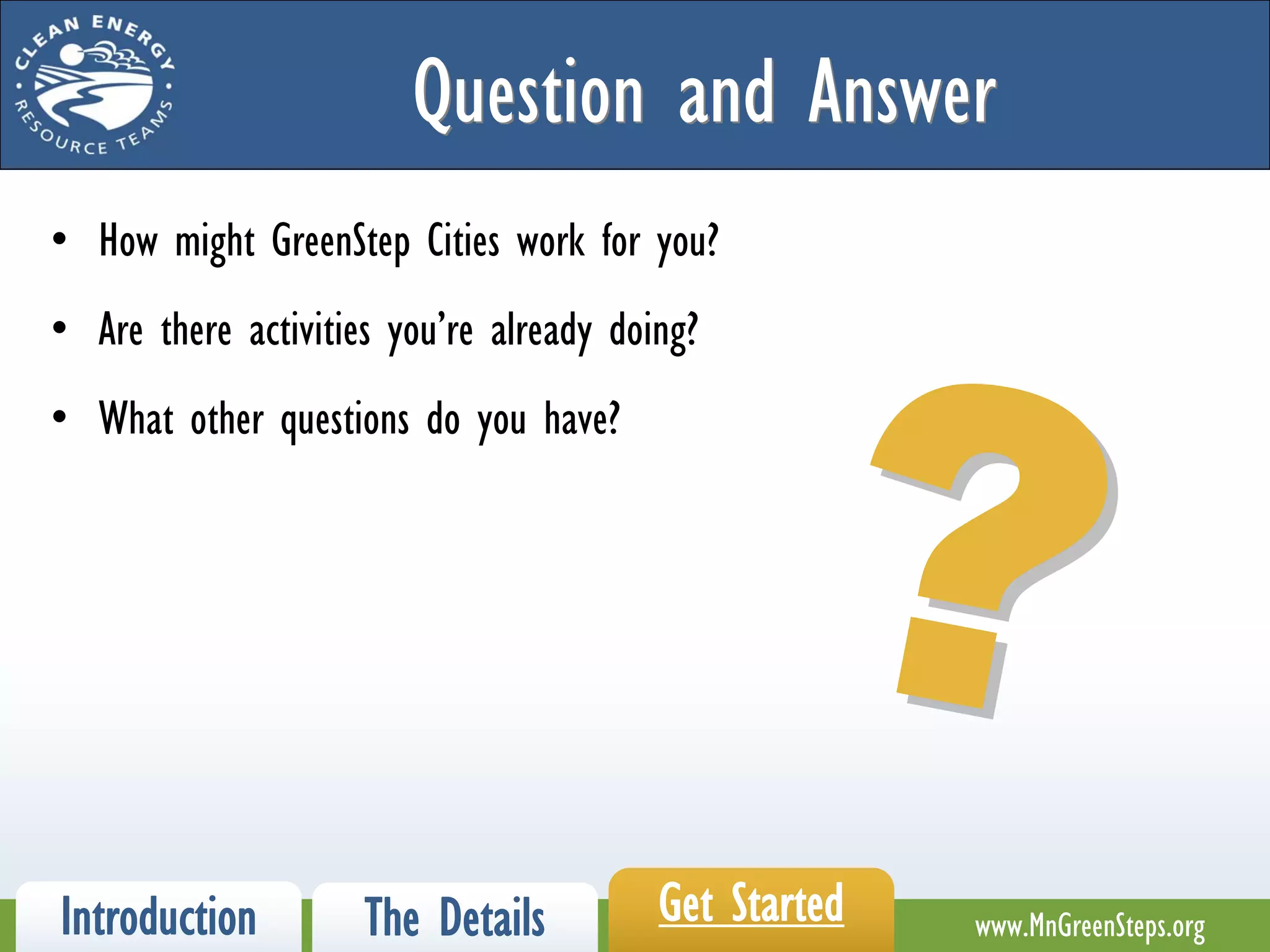 MN GreenStep Cities: Implement Proven Sustainability Best Practices in ...