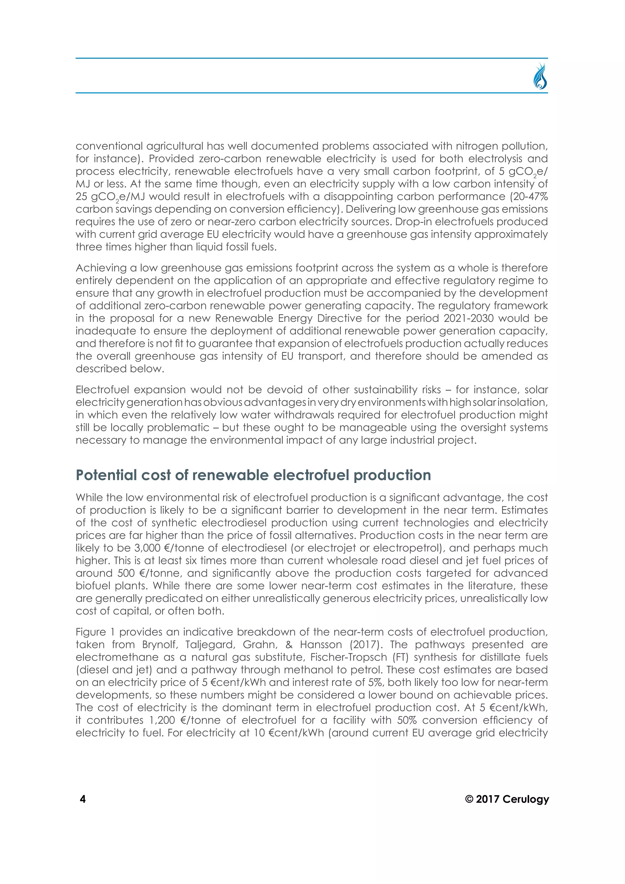 The role of electrofuel technologies in Europe | PDF