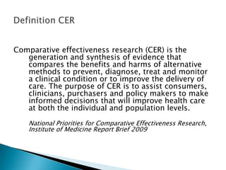 Comparative Effectiveness Research | PPTX