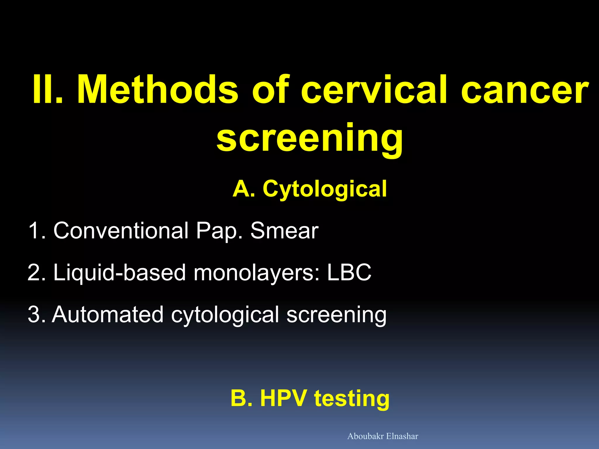 Screening for cervical cancer | PDF