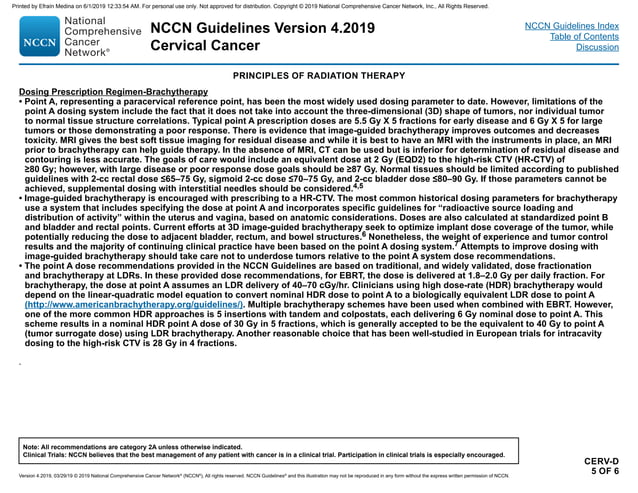 Cáncer cérvicouterino, Guia NCCN 2019. | PDF | Cancer | Diseases and ...