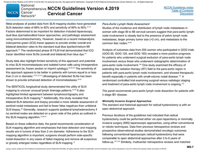 Cáncer cérvicouterino, Guia NCCN 2019. | PDF | Cancer | Diseases and ...