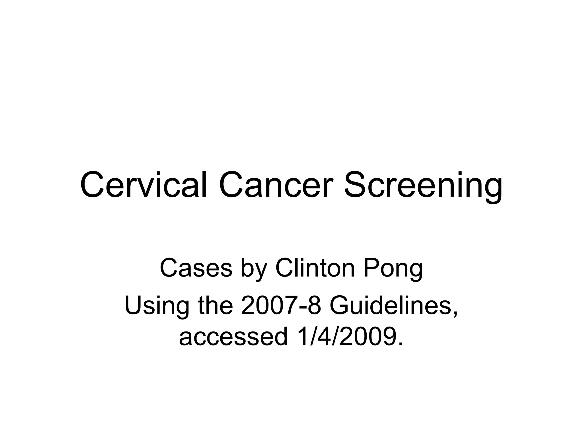 Cervical Cancer Screening | PPT