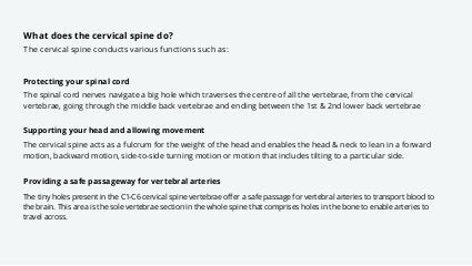 Cervical Spine – Anatomy, Diseases and Treatments | PPT
