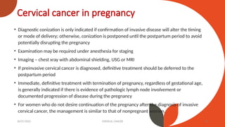cervical cancer lecture- management and staging | PPTX