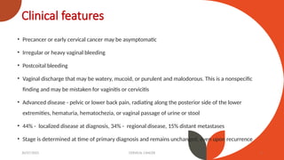 cervical cancer lecture- management and staging | PPTX