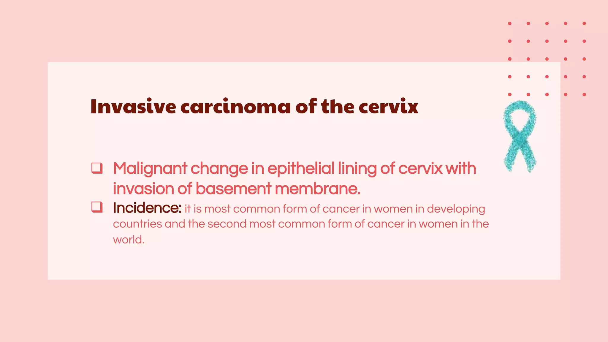 Cervical cancer Dr.Alia | PPTX