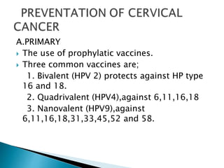 CERVICAL CANCER presentation for the clinic | PPTX