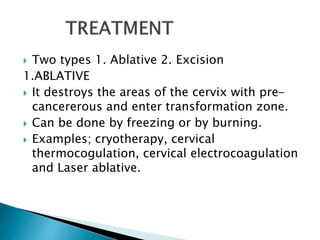 CERVICAL CANCER presentation for the clinic | PPTX