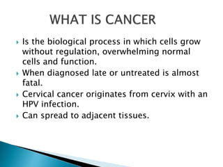 CERVICAL CANCER presentation for the clinic | PPTX