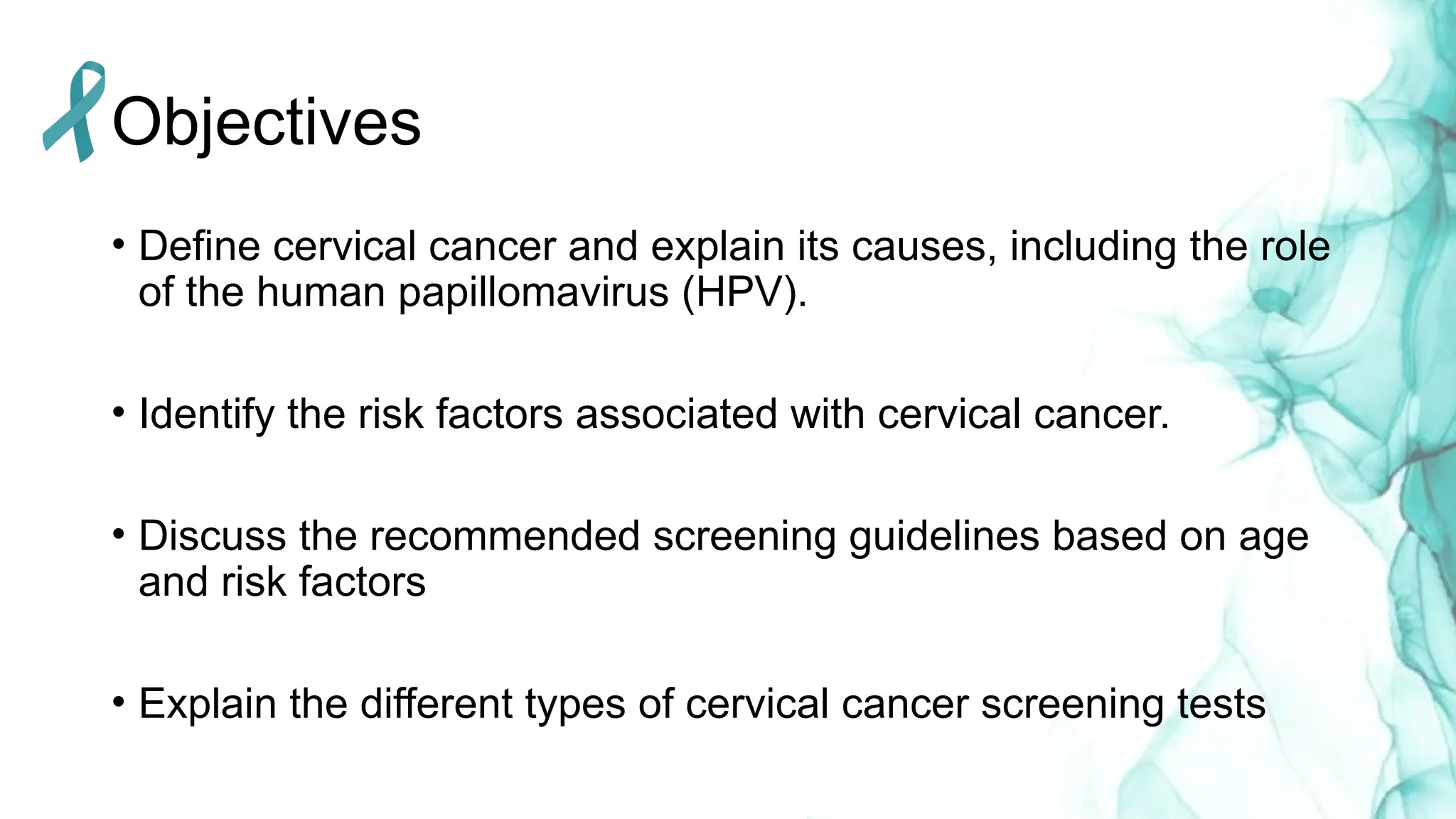Cervical Cancer Lecture (Definition and Screening Guidelines) | PPTX