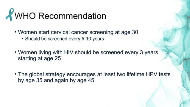 Cervical Cancer Lecture (Definition and Screening Guidelines) | PPTX