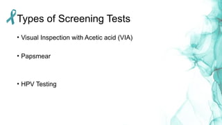 Cervical Cancer Lecture (Definition and Screening Guidelines) | PPTX