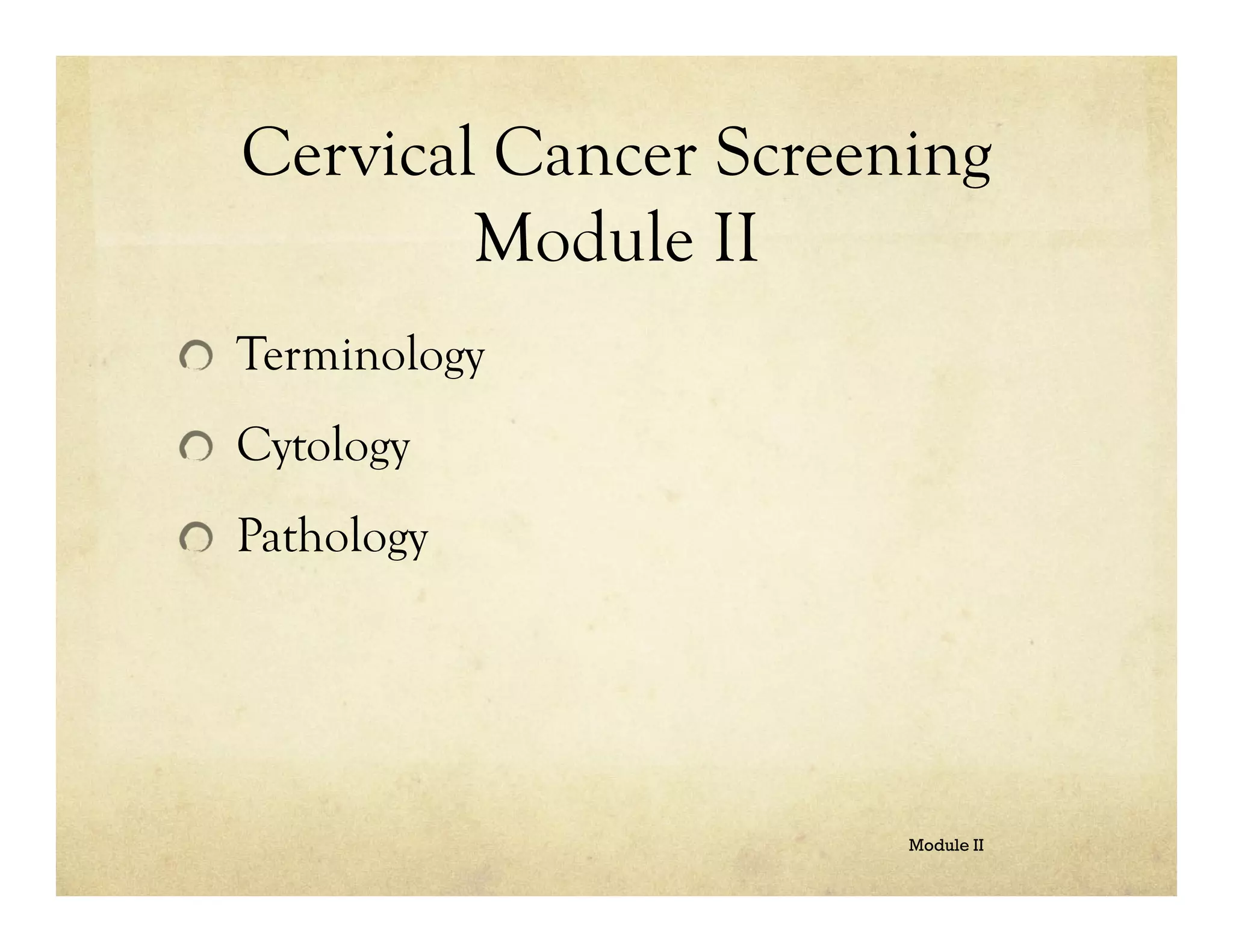 Cervical cancer screening module 2 | PDF