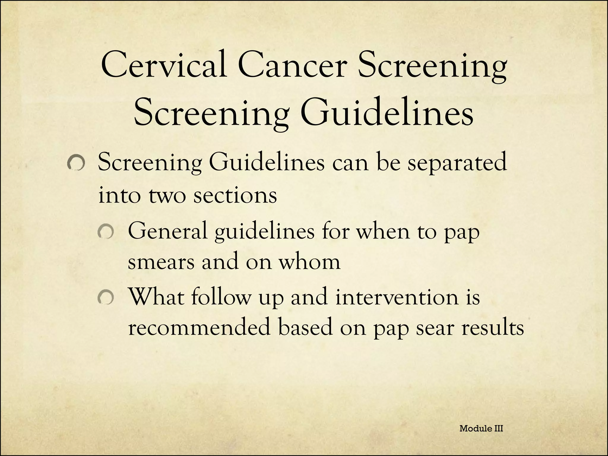 Cervical cancer screening module 3 | PDF