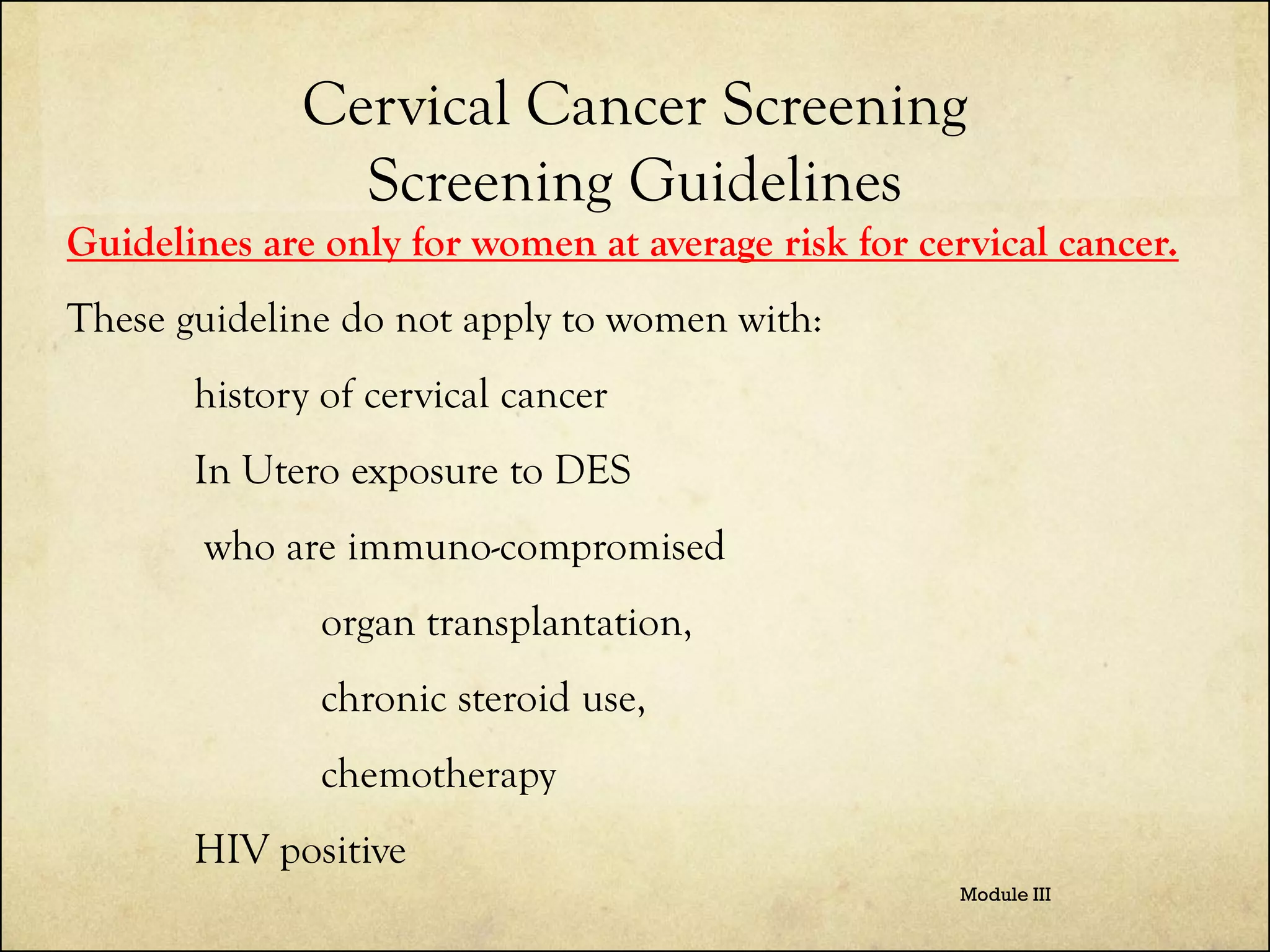 Cervical cancer screening module 3 | PDF