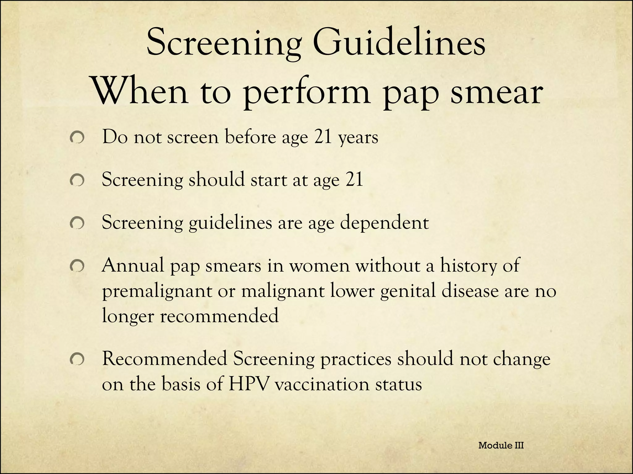Cervical cancer screening module 3 | PDF