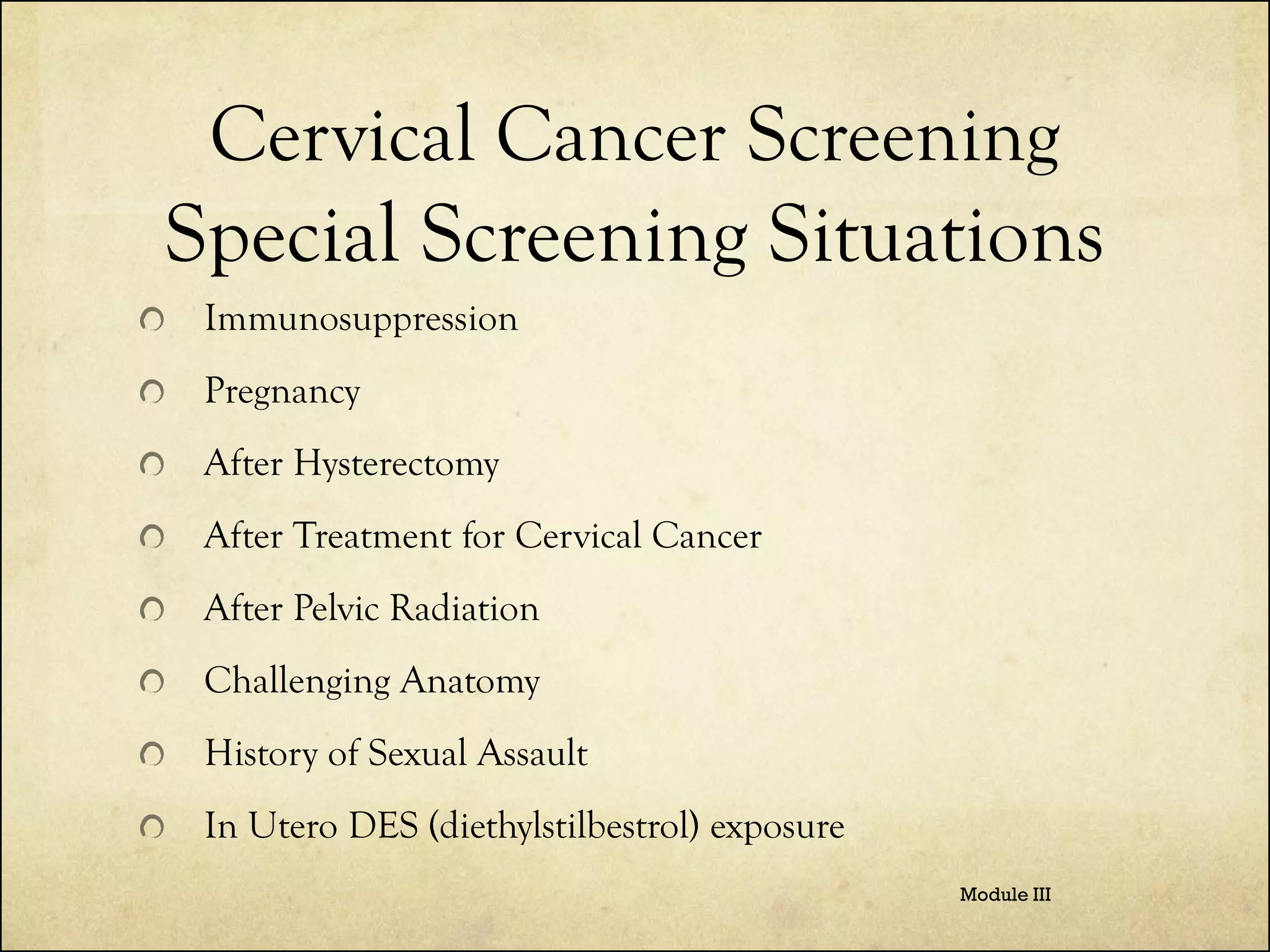 Cervical cancer screening module 3 | PDF
