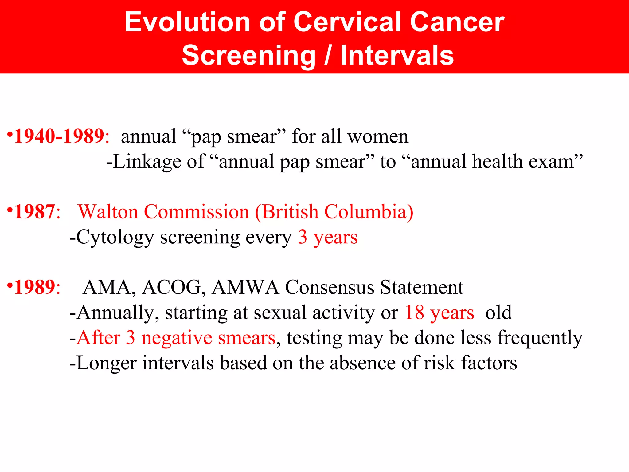 Cervical cancer screening guidelines 2013 | PPT