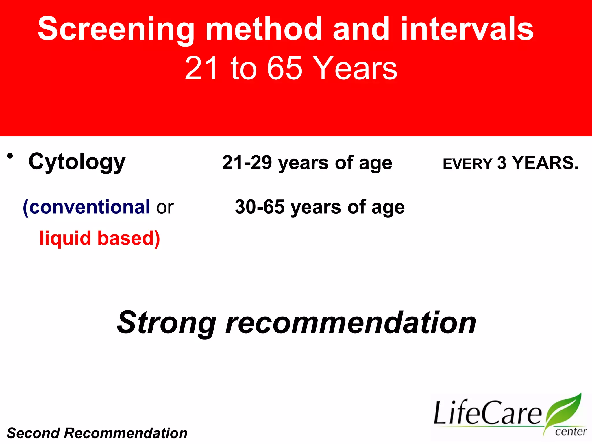 Cervical cancer screening guidelines 2013 | PPT