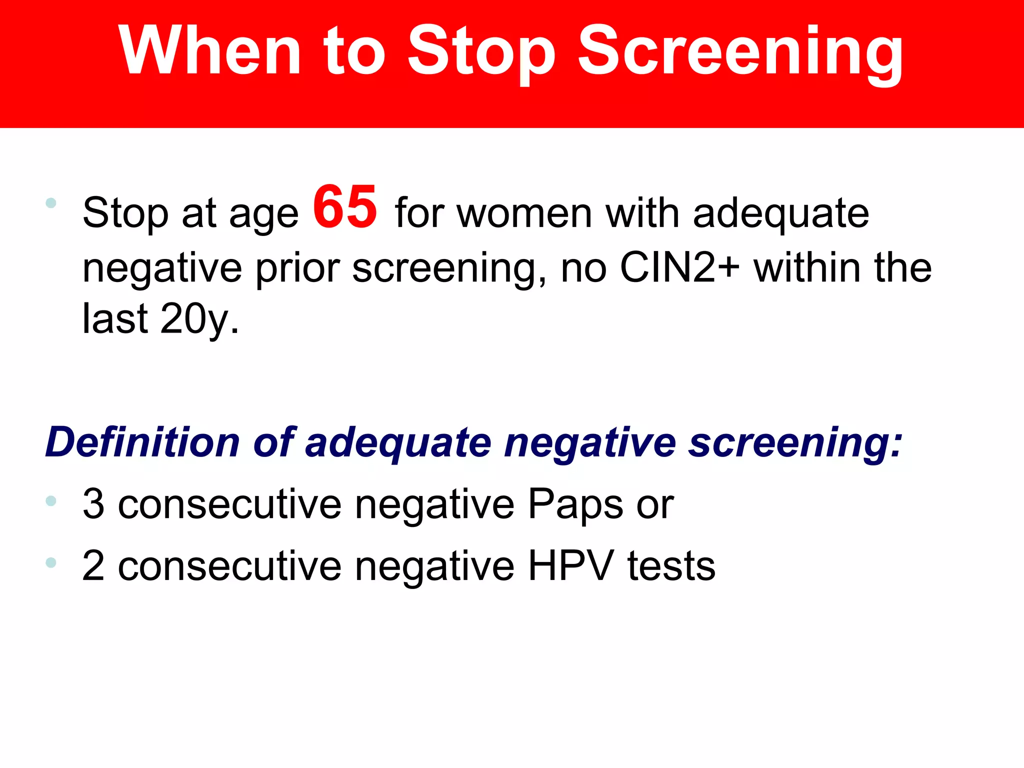 Cervical cancer screening guidelines 2013 | PPT