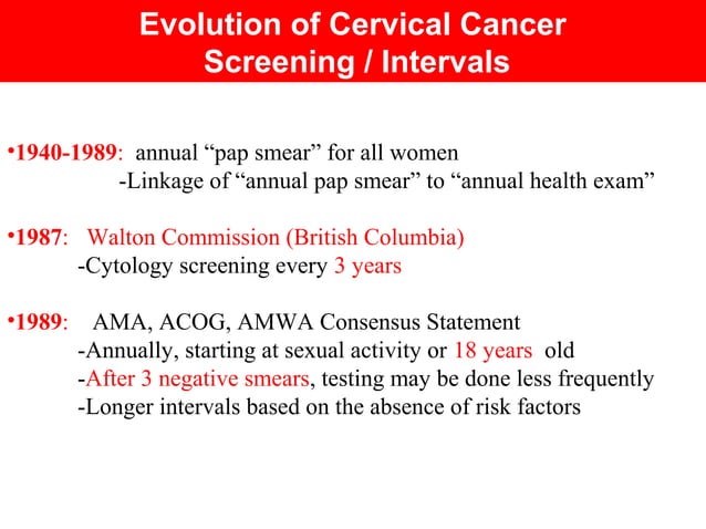 Cervical cancer screening guidelines 2013 | PPT