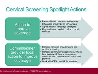 Launch of updated Cervical Screening Programme sample taker e-learning ...