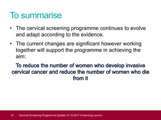 Launch of updated Cervical Screening Programme sample taker e-learning ...