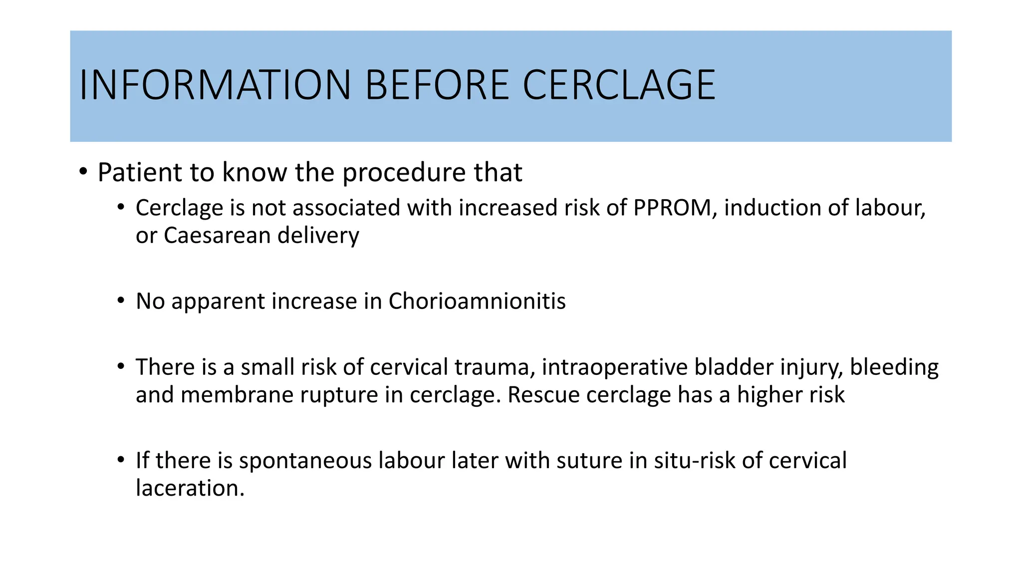 Cervical Cercalage Guidelines, it's types, indications and ...