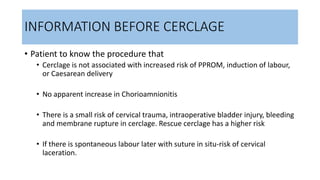 Cervical Cercalage Guidelines, it's types, indications and ...