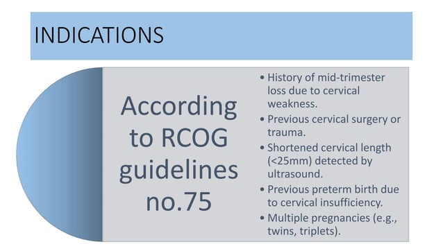Cervical Cercalage Guidelines, it's types, indications and ...