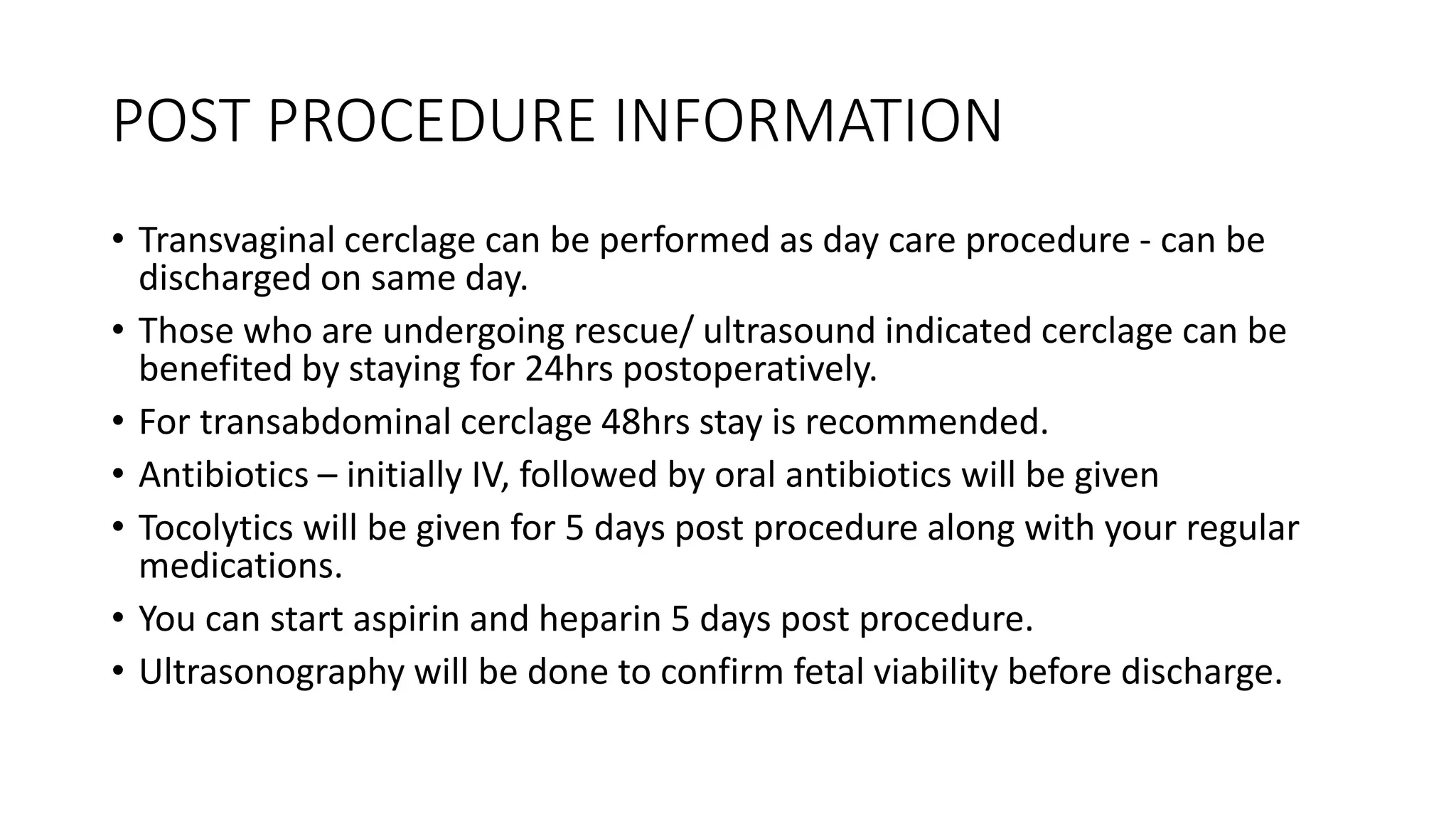 Cervical cerclage Procedure | PPTX