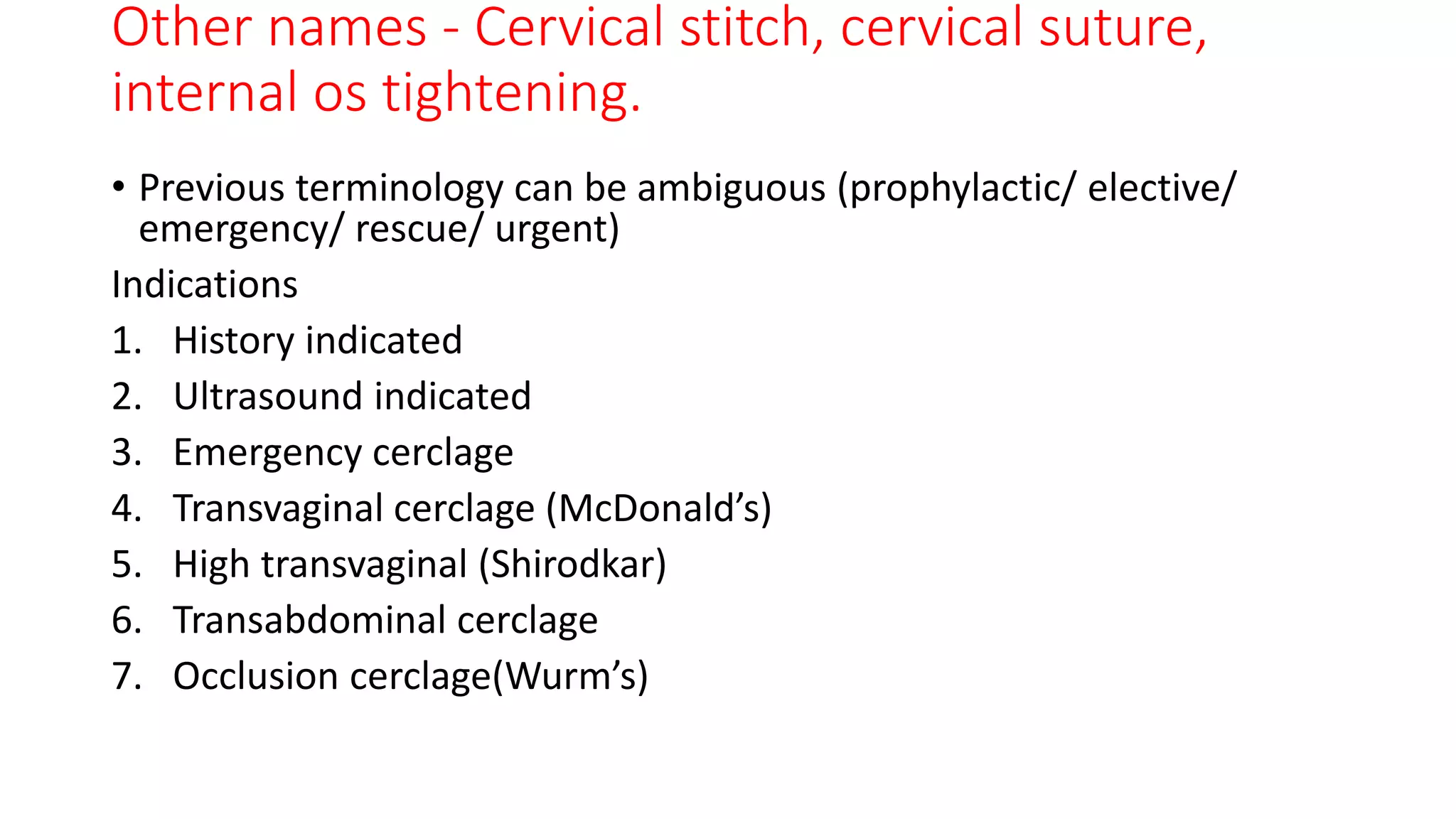 Cervical cerclage Procedure | PPTX