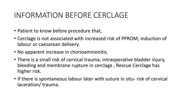 Cervical cerclage Procedure | PPTX | Pregnancy | Reproductive Health