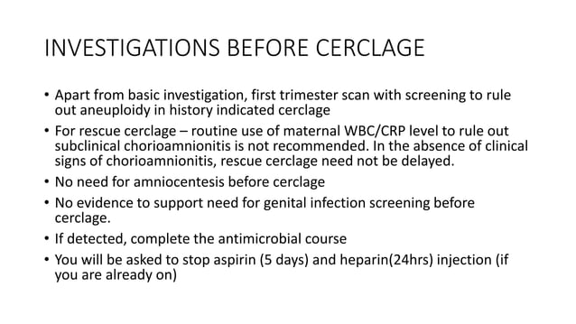 Cervical cerclage Procedure | PPTX | Pregnancy | Reproductive Health