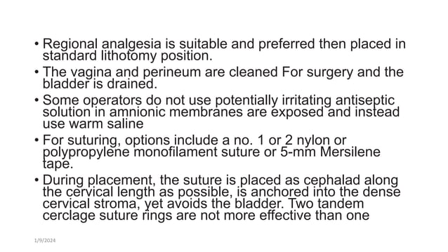 cervical cerclage.pptx | Pregnancy | Reproductive Health
