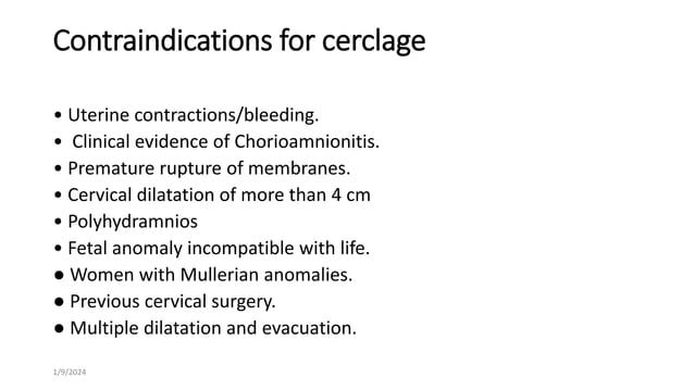 cervical cerclage.pptx | Pregnancy | Reproductive Health