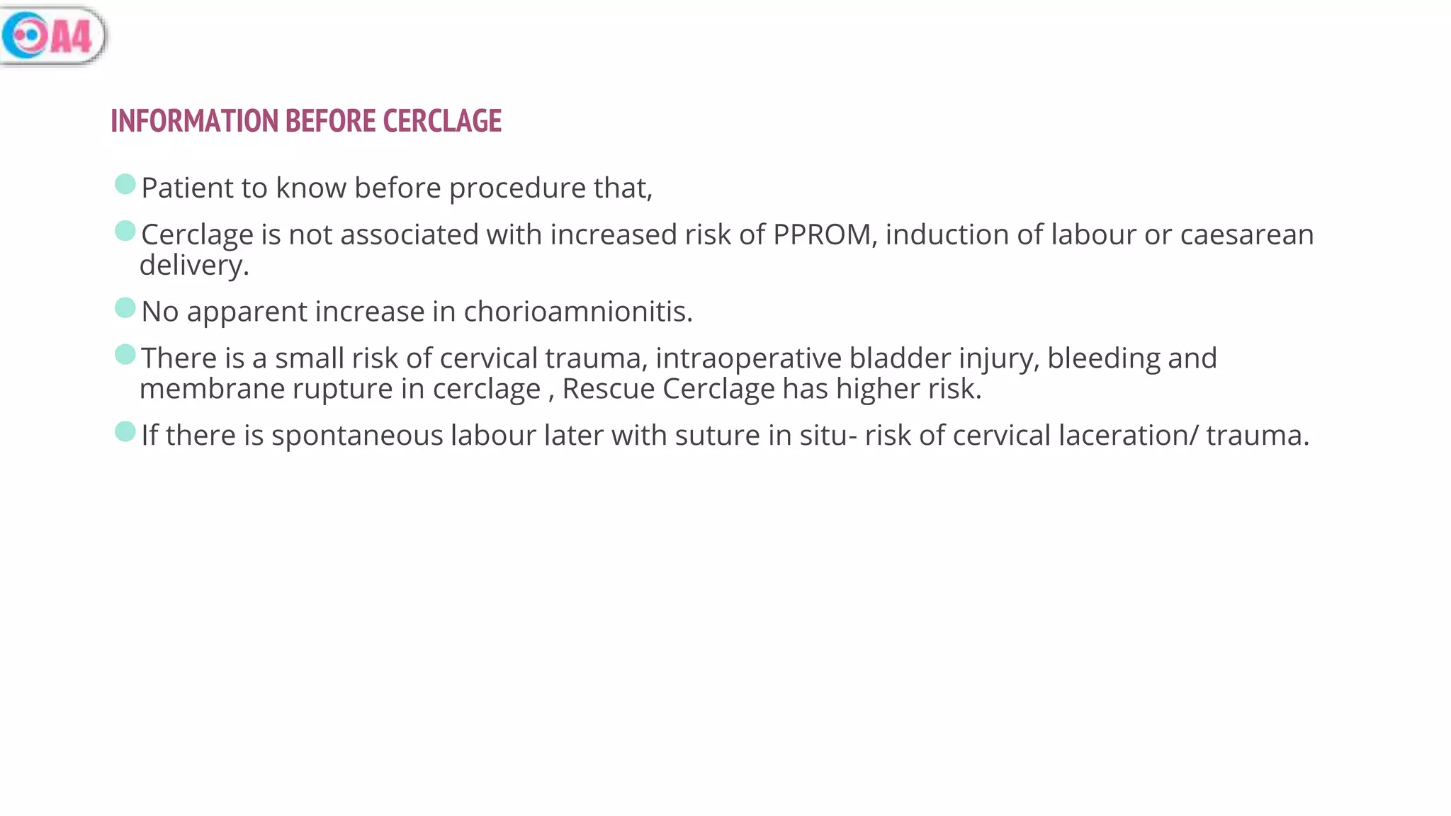 Cervical cerclage procedure | PPTX