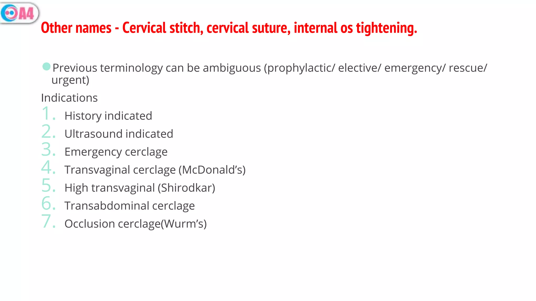 Cervical cerclage procedure | PPTX