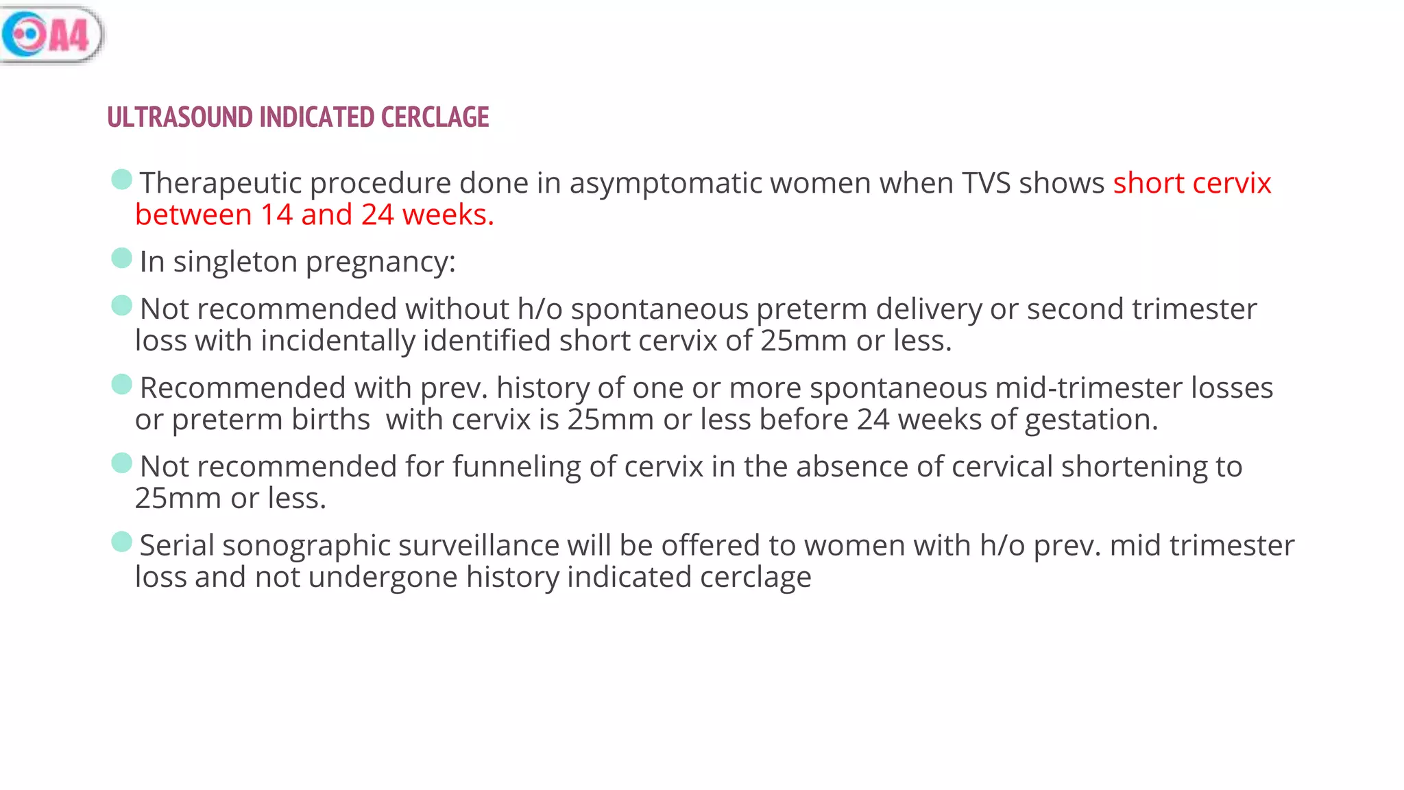 Cervical cerclage procedure | PPTX