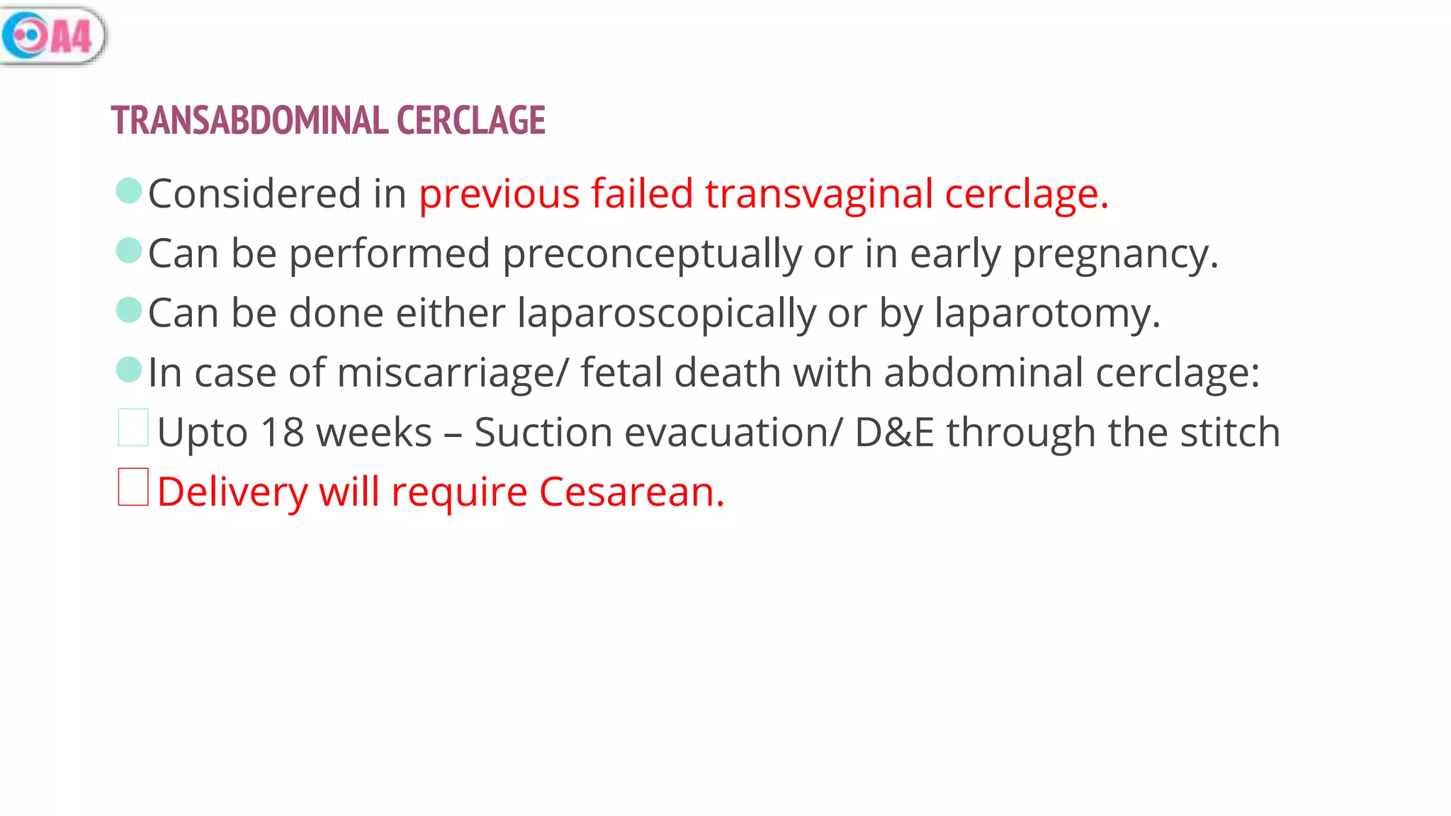 Cervical cerclage procedure | PPTX
