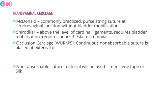 Cervical cerclage procedure | PPTX
