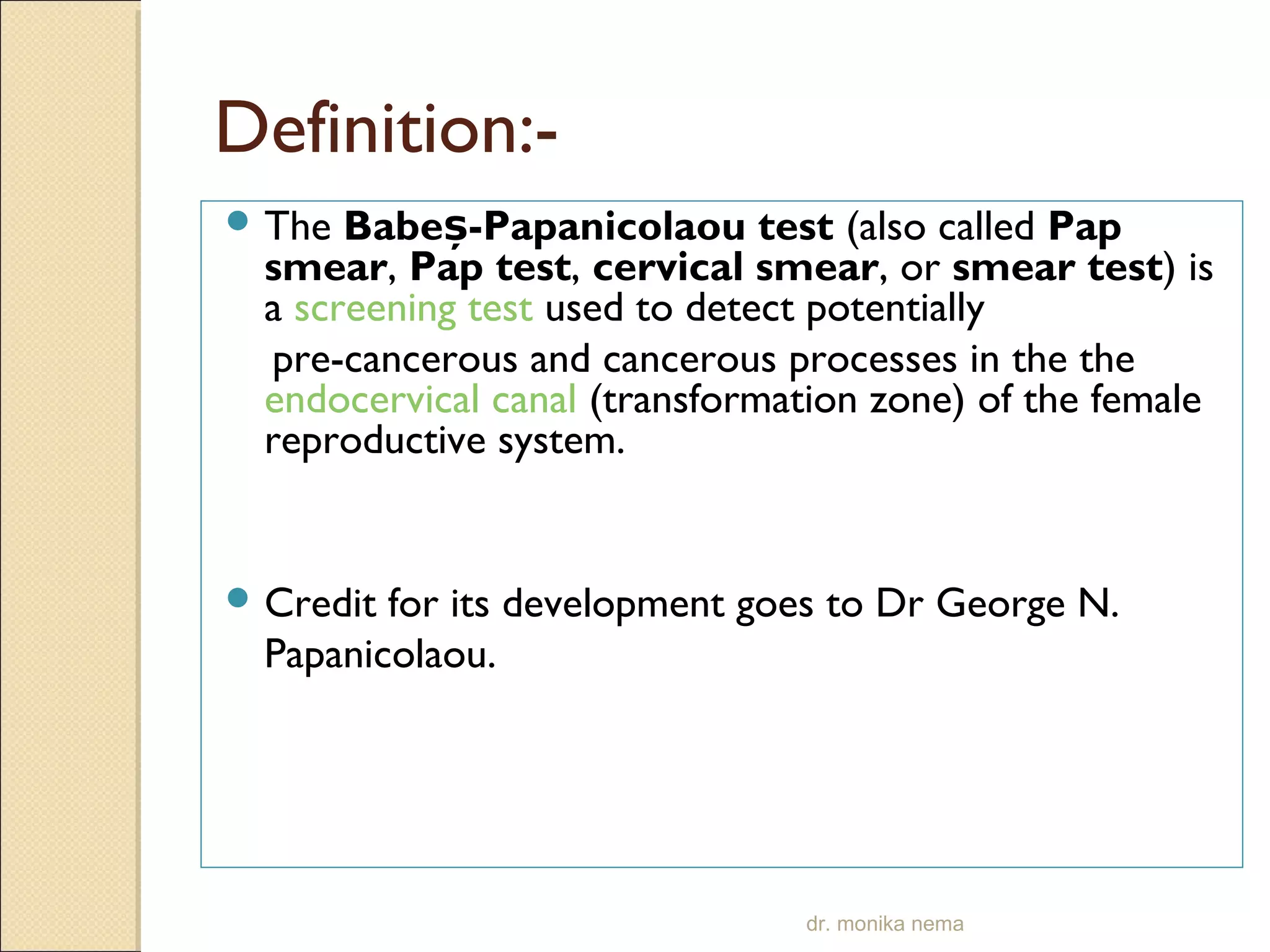 Cervical cytopathology | PPT